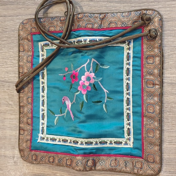 Storage & Organization | Vintage Chinese Silk Bird Jewelry Travel Roll ...